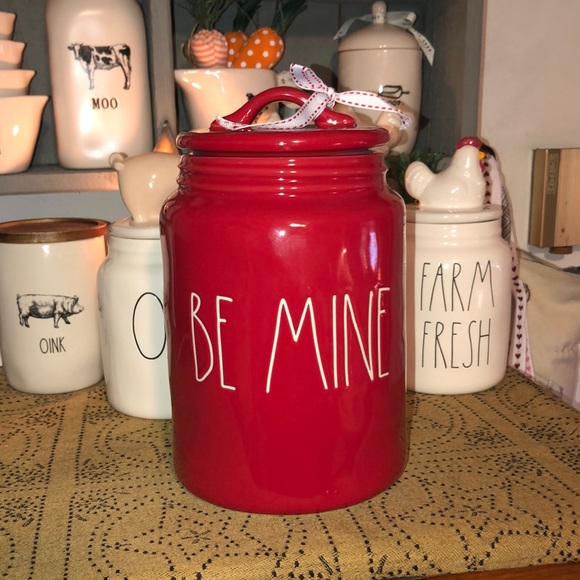 Rae Dunn | Holiday | Rae Dunn Be Mine Large Canister Red | Poshmark
